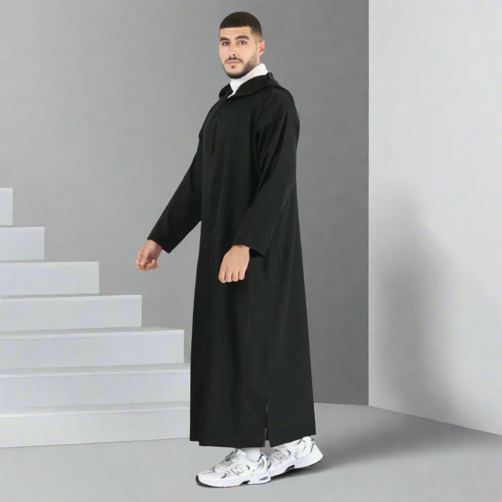 Black Moroccan Djellaba | Traditional Jalabiya Jellabiya Jillaba for ...