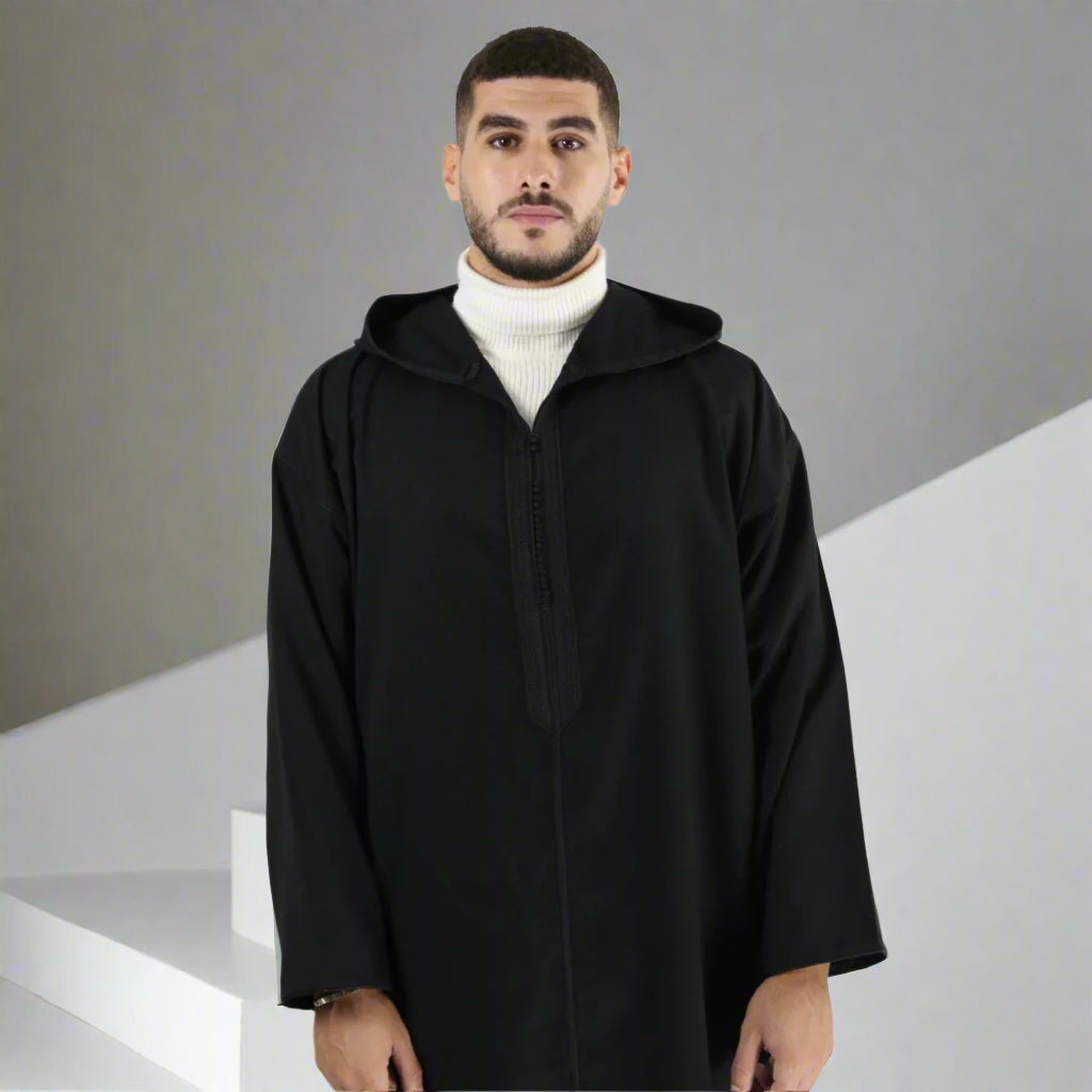Black Moroccan Djellaba | Traditional Jalabiya Jellabiya Jillaba for ...