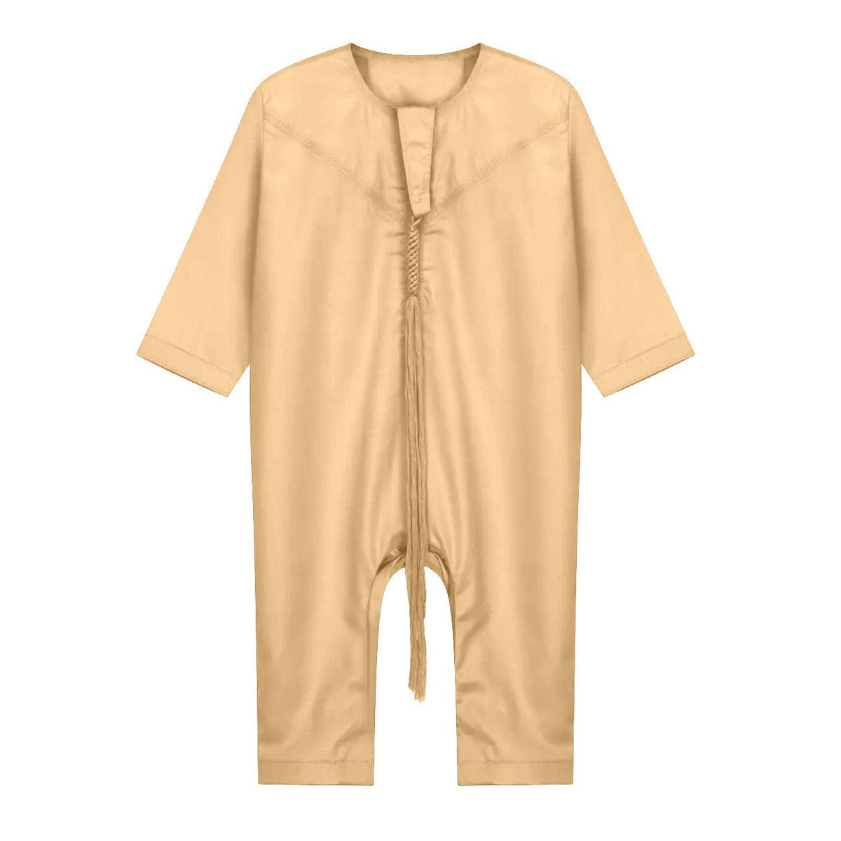 Shop Peach Yellow Emirati Thobe Jumper Suit for Kids Online USA ...