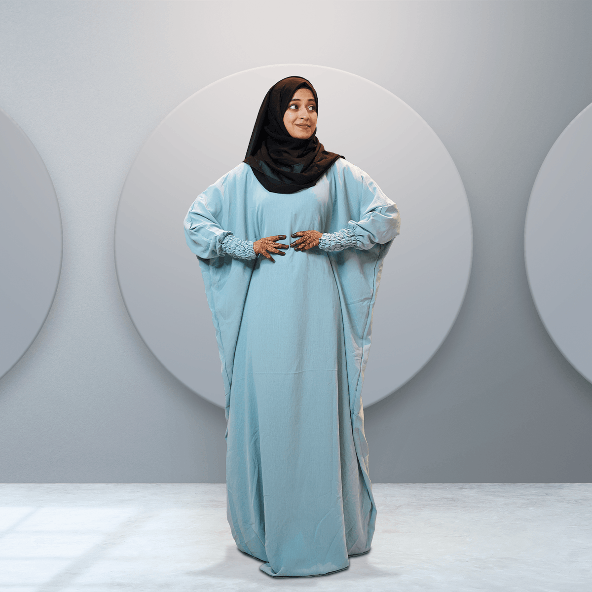 Serenity Abaya for women in Baby Blue – Shop Online in USA – Alhaya Fashion