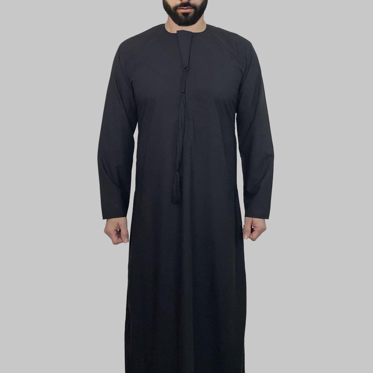 Simple Black Emirati Thobe for Men | Islamic Jubba | Alhaya Fashion ...